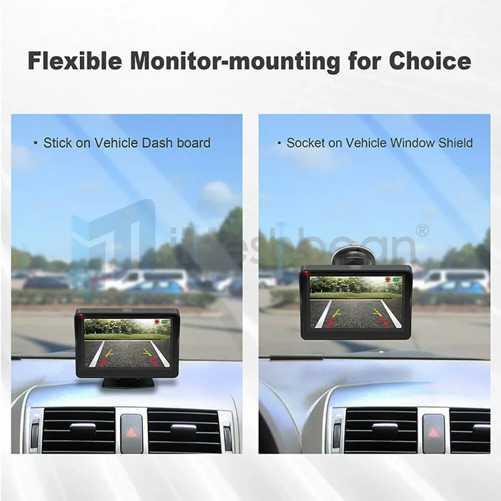 Wireless Solar License Plate Backup Camera HD Monitor Kit Night Vision ...