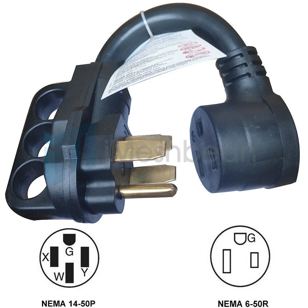 Welding Adapter Cord NEMA 14-50P to 6-50R 50A 250V Power Adapter 8 AWG ...