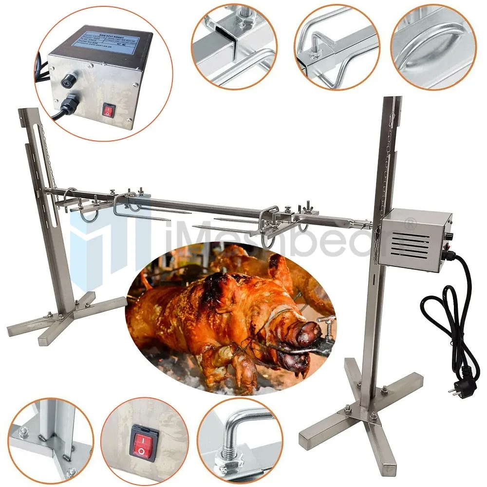 51" BBQ Barbecue Rotating Motor Rotisserie Spit Roaster Outdoor ...