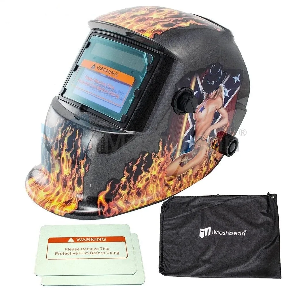Sexy Girl Solar Powered Auto Darkening Welding Helmet with 4/9-13 Shade ...