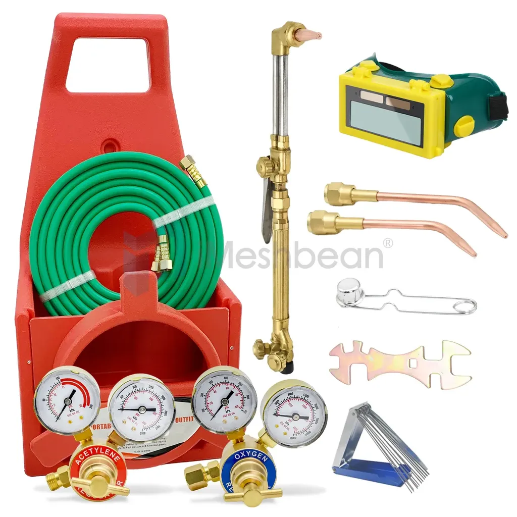 Portable brazing torch kit with Gauge Oxygen Acetylene Welding Cutting ...
