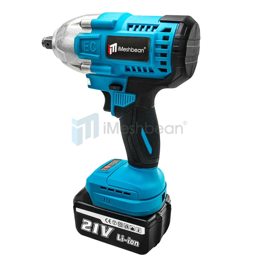 21V Cordless Electric Impact Wrench Gun 1/2'' High Power Driver 800Nm ...